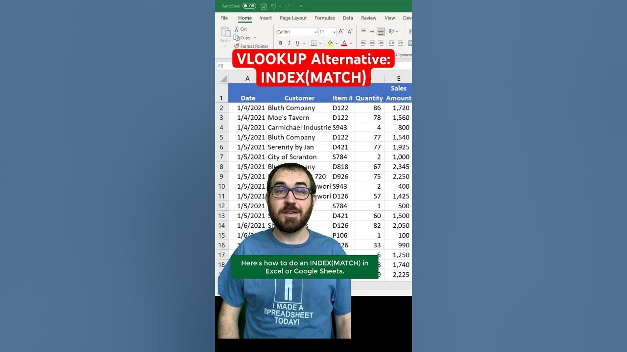 INDEX(MATCH): the VLOOKUP alternative #workhacks #exceltech #exceltips - YouTube