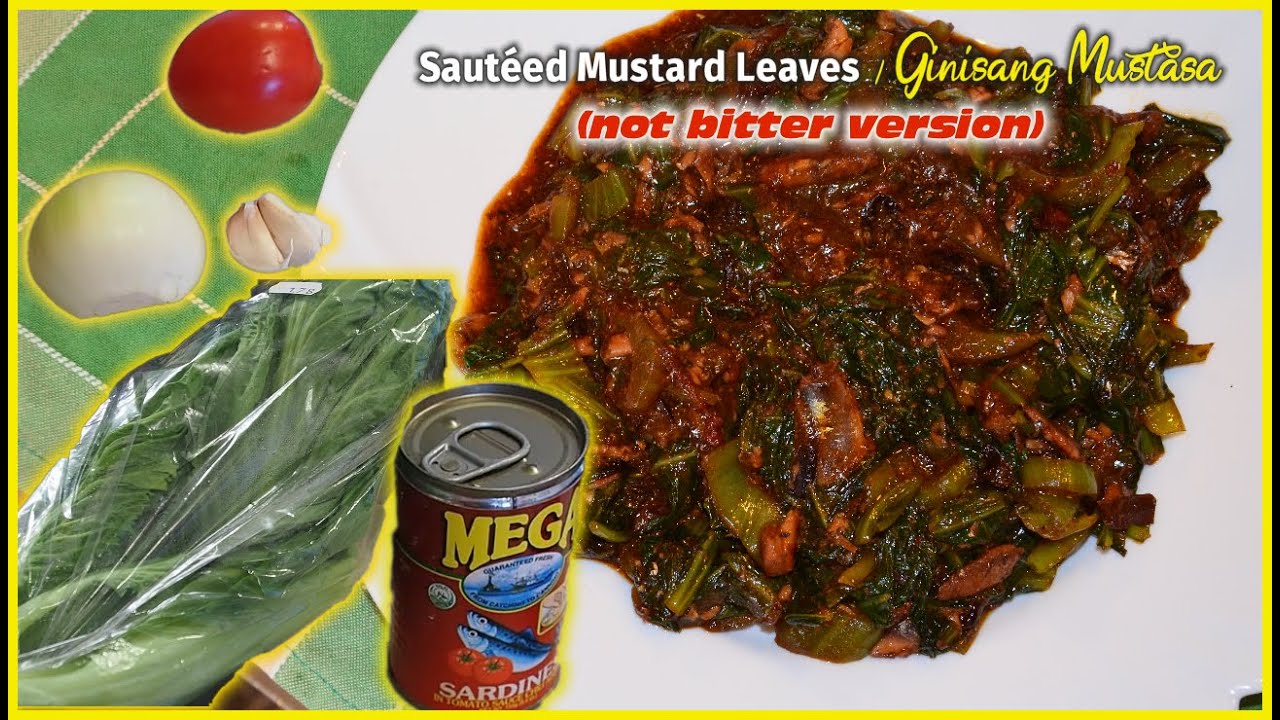 Easy to fry Mustard Leaves | Ginisang Mustasa with Sardines - YouTube