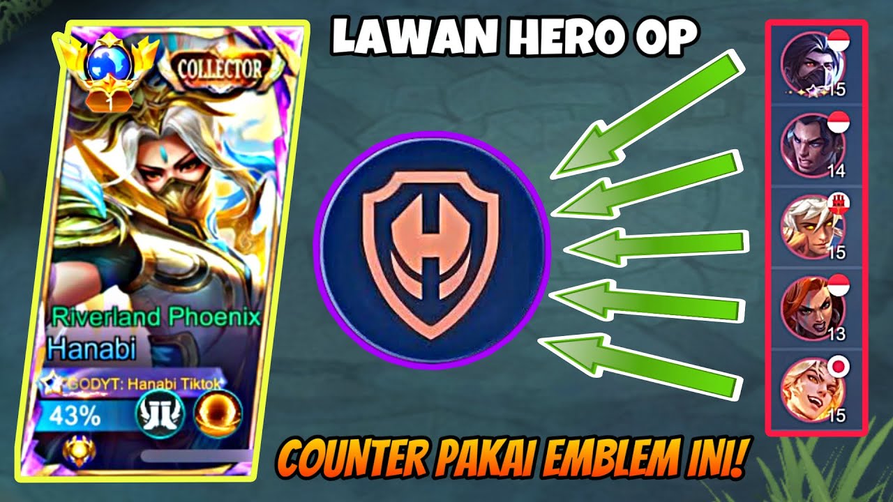 TOP GLOBAL HANABI LAWAN HERO OP! COUNTER AJA PAKAI EMBLEM INI DIJAMIN KUAT BANGET - MLBB - YouTube