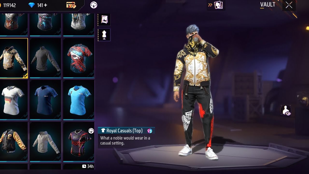 free fire old Royal casual t-shirt new event - YouTube