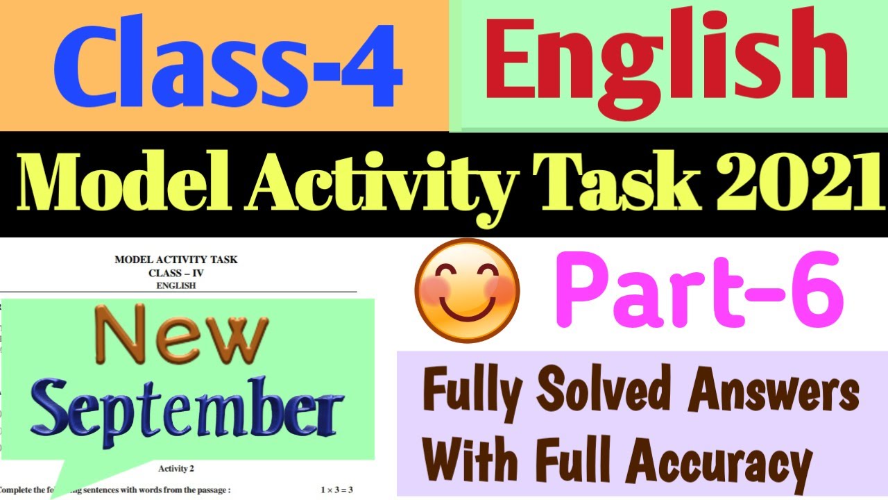 Model activity task class 4 English September || Class 4 English Model ...
