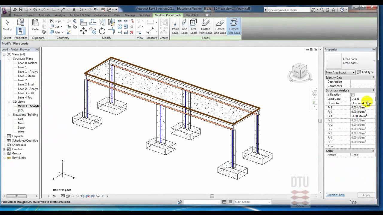 Påføring af laster i Revit Structure - YouTube
