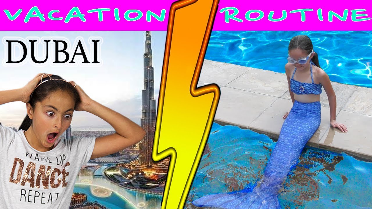 Vacation Evening Routine Dubai!!! Mermaid Transformation - YouTube