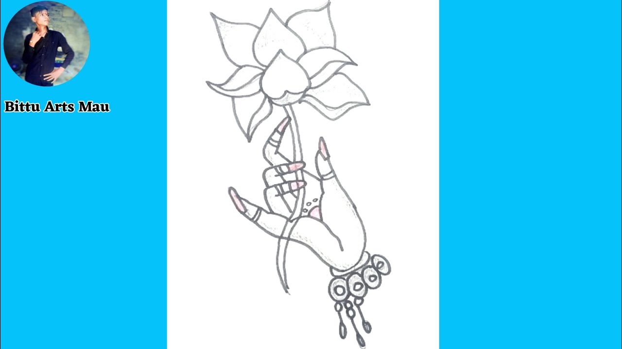 how to draw maa Laxmi hand holding Kamal l easy ma lachmi drawing l so ...
