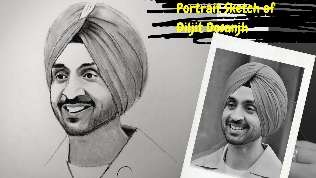Daily Challenge #35 / Diljit Dosanjh / How to Draw / Drawing of Indian ...