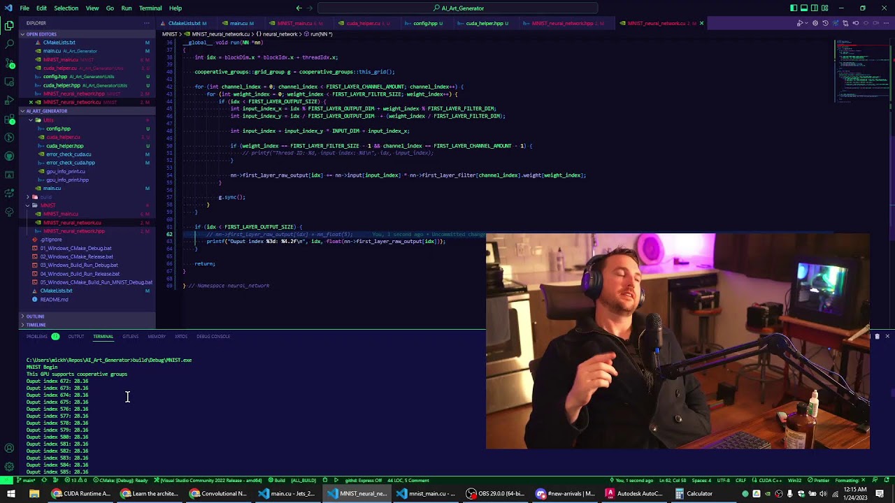 Convolutional Neural Network Code Coding Ai Art From Scratch In Cuda C Youtube
