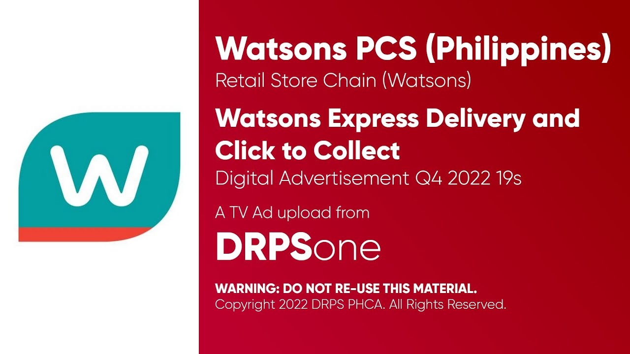 Watsons Express Delivery and Click to Collect Digital Ad Q4 2022 19s ...