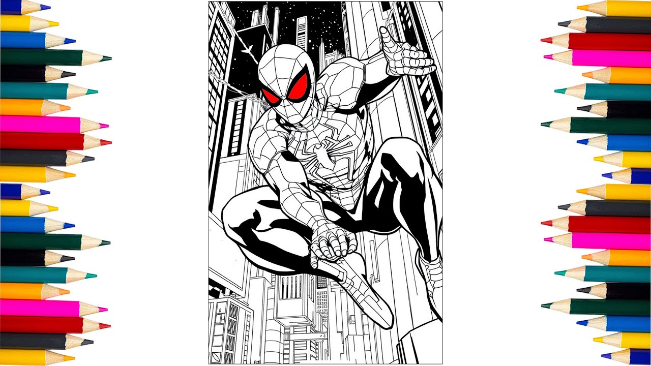 Coloring Spider-Man Is Actually VERY EASY! How to Draw Spider-Man in 19 ...