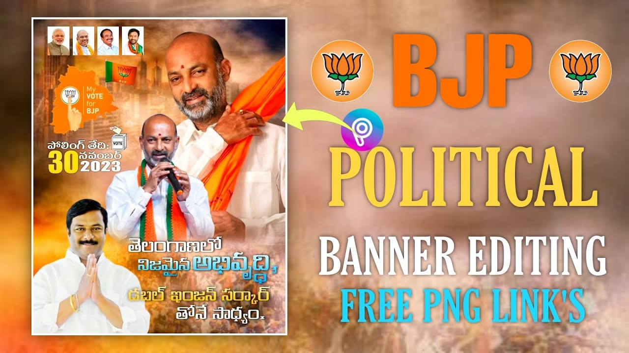 BJP Banner editing in PicsArt | Political poster design in telugu | Bjp ...
