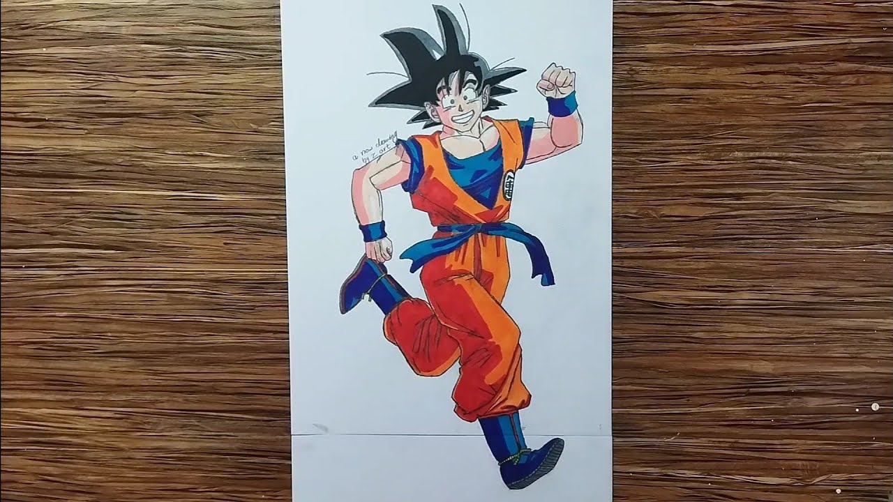how to draw goku full body |goku drawing tutorial | goku drawing with ...