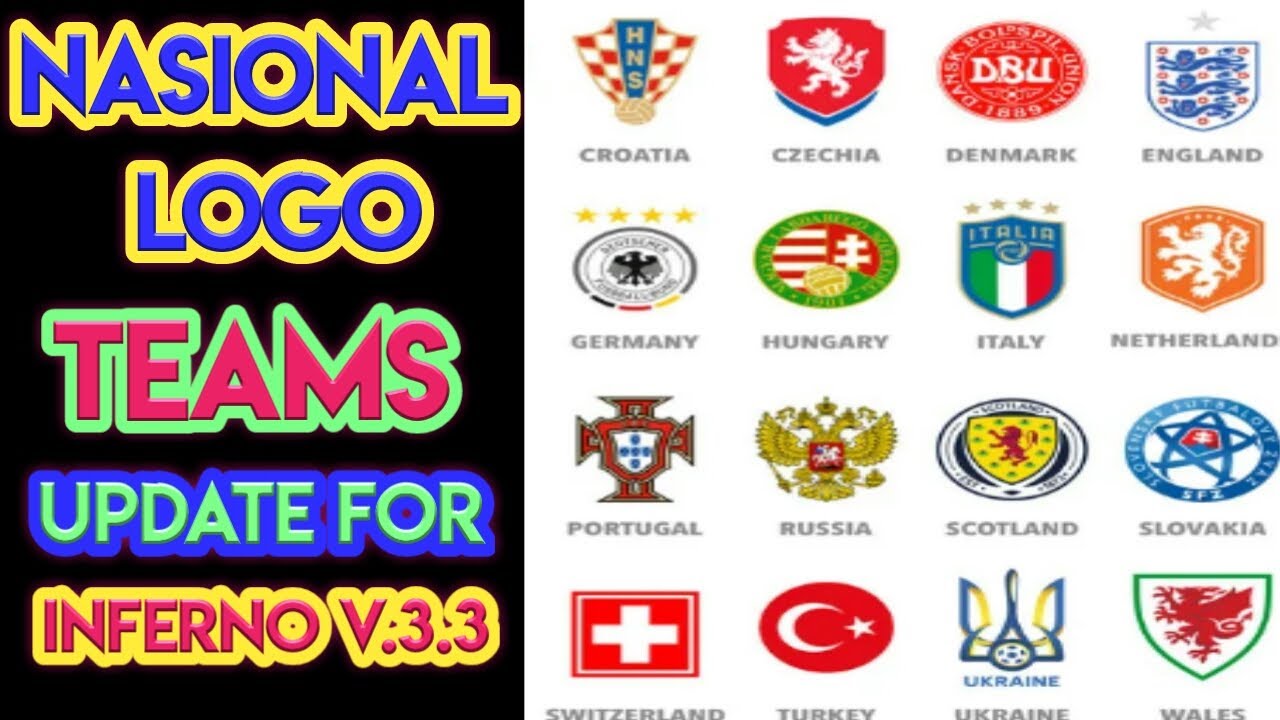 PES 2021 Logos Modern National Team for SP Inferno Addon v3.3 Season ...