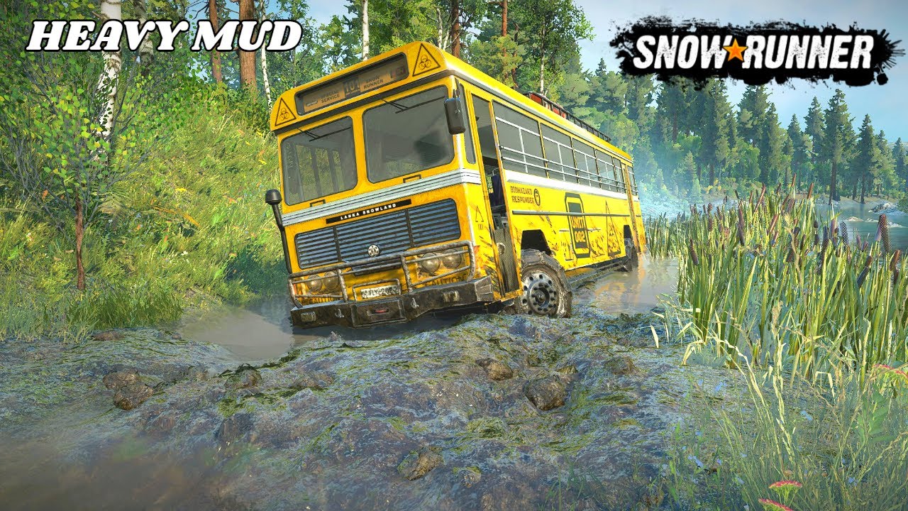 Extreme Off-roading with Snow Runner Bus Mod - YouTube
