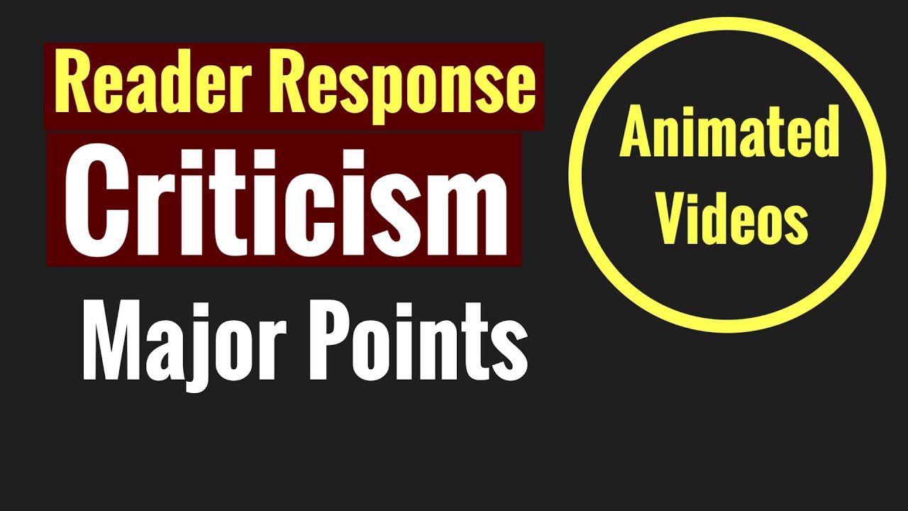 Reader Response Criticism (Animated)|Literary Theory Short Videos ...