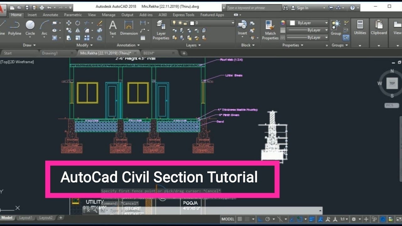 AutoCAD Civil Section Tutorial - தமிழ் - YouTube