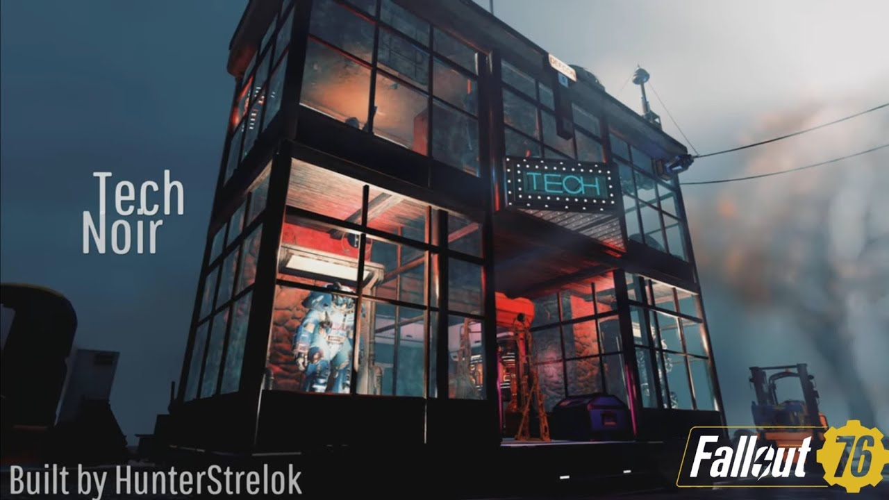 Fallout 76 Camp Build | Tech Noir | Store // Cyber // Futuristic - YouTube