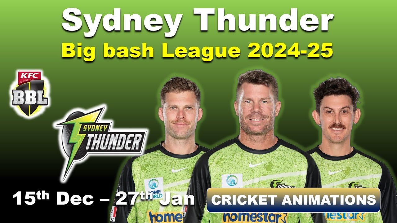sydney thuder squad for bbl 2024/25 ft. david warner, lockie ferguson ...