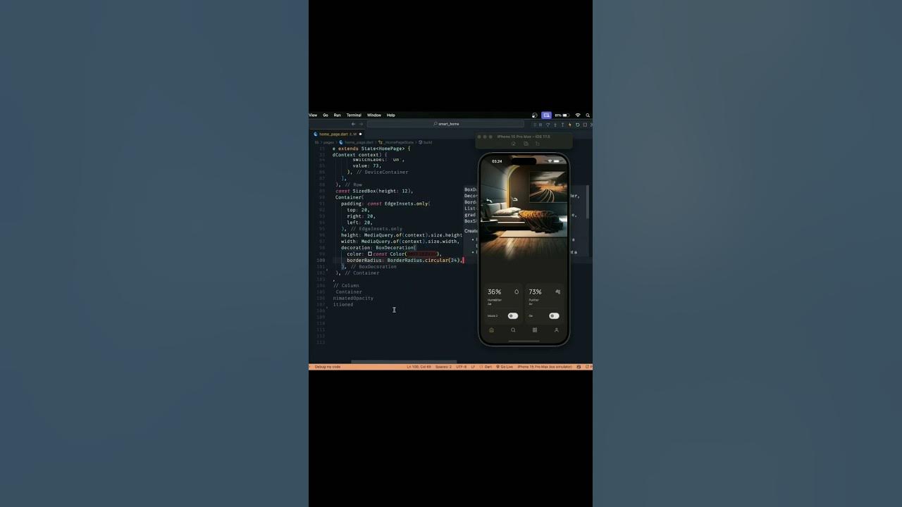 🚀 Slicing UI for a Smart Home app using Flutter! 🌟 💡 #smartapps #flutter - YouTube