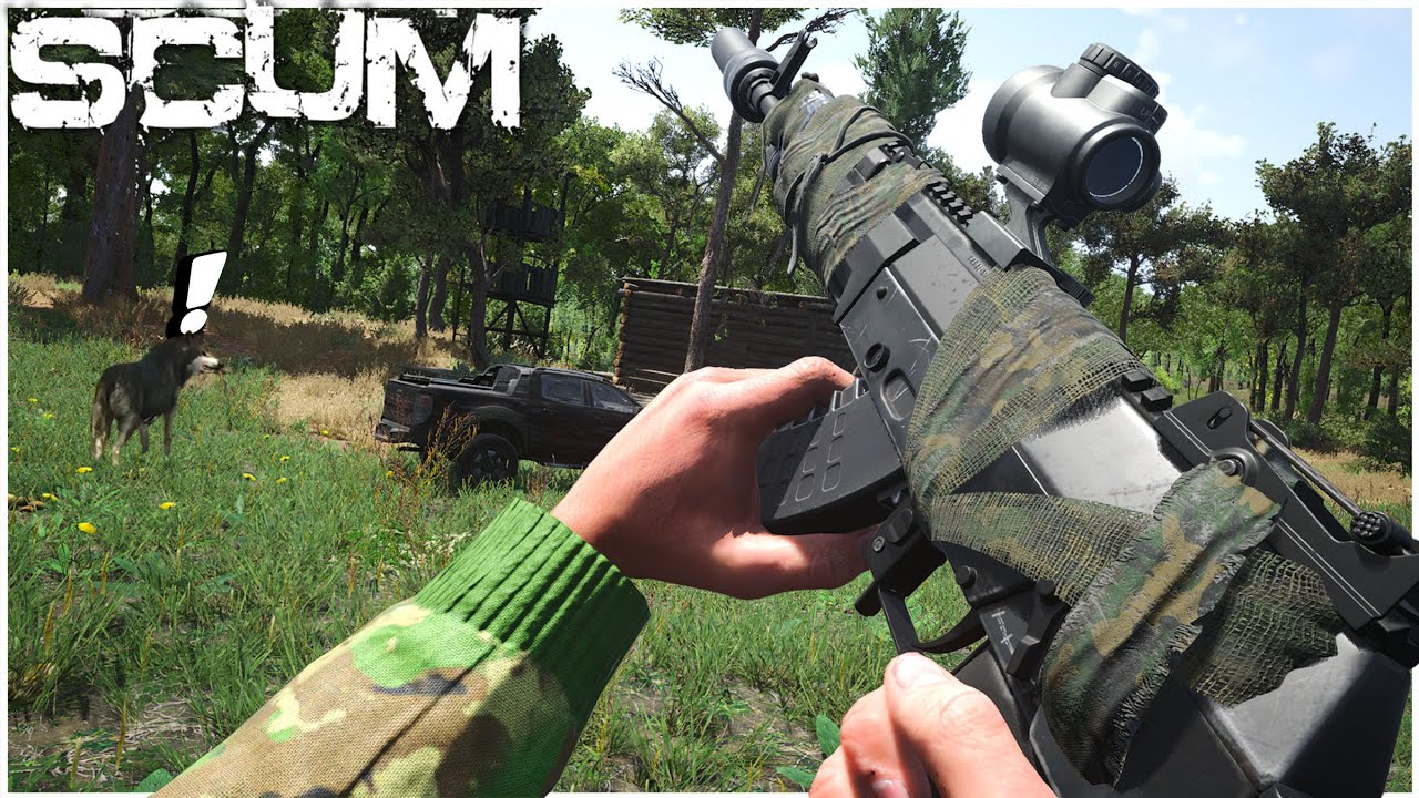 SCUM: A Base Build and a Wolf (Season 2 Ep 23) - YouTube