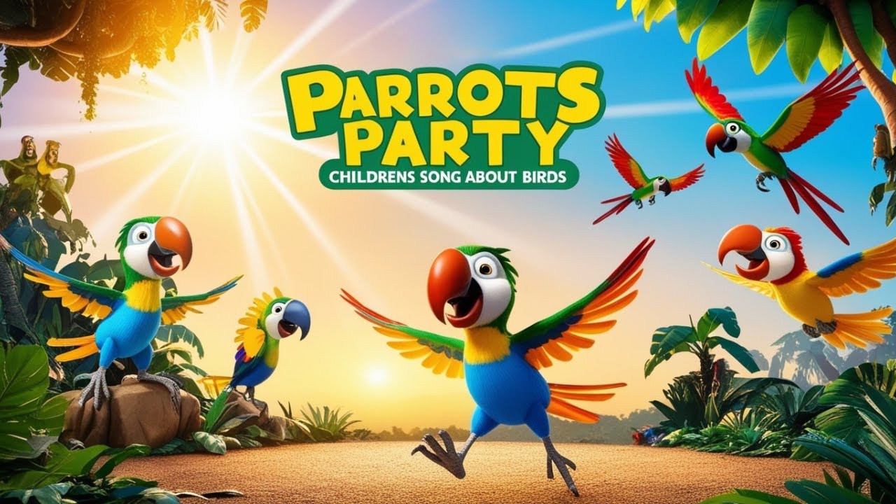 🦜 Parrots' Party | Fun & Colorful Toddler Songs About Birds - YouTube