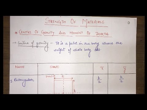 STRENGTH OF MATERIALS-(Center of gravity) - YouTube