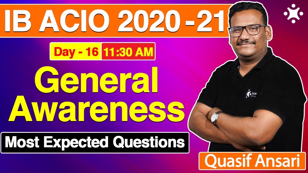General Awareness for IB ACIO | GA Most Expected Questions | IB ACIO ...