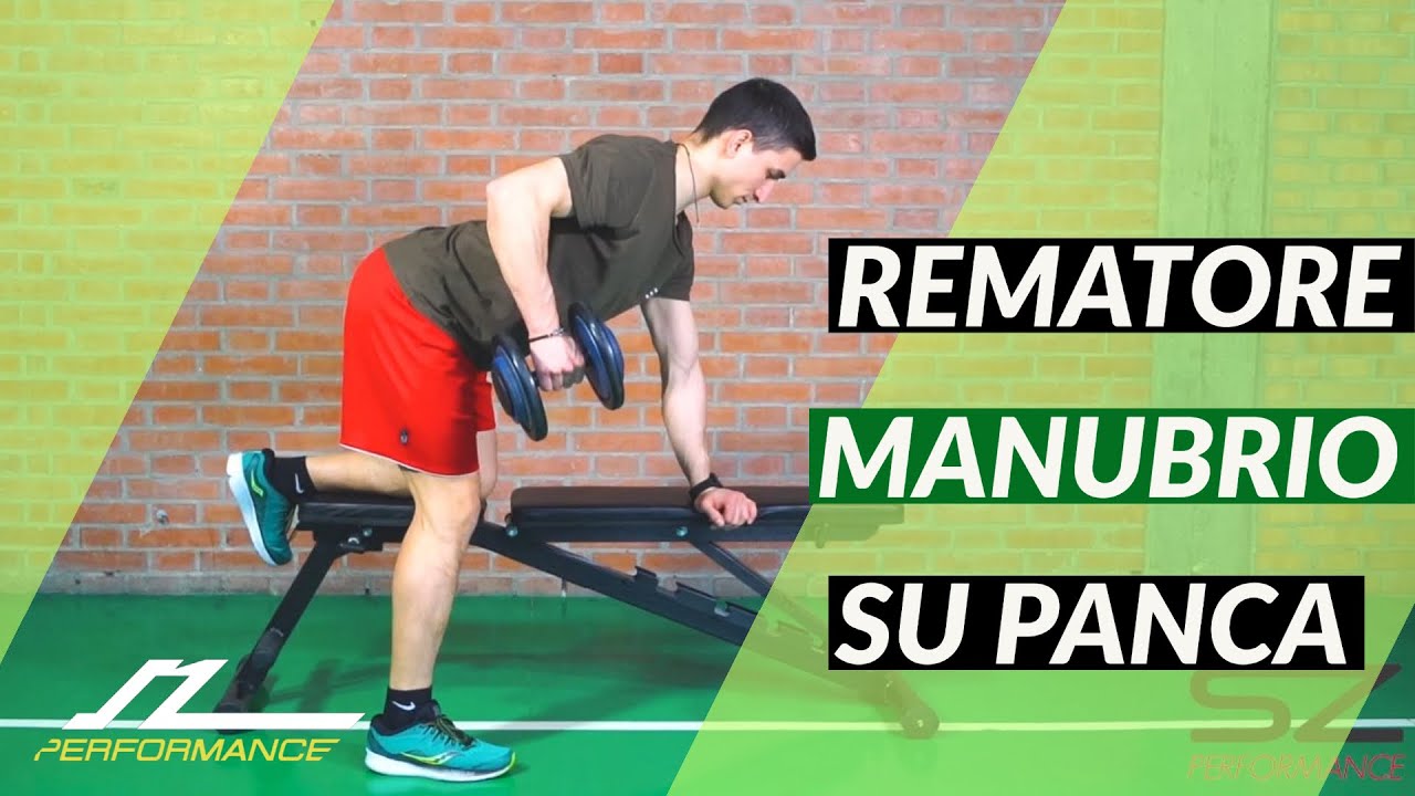 Rematore manubrio singolo su panca - YouTube