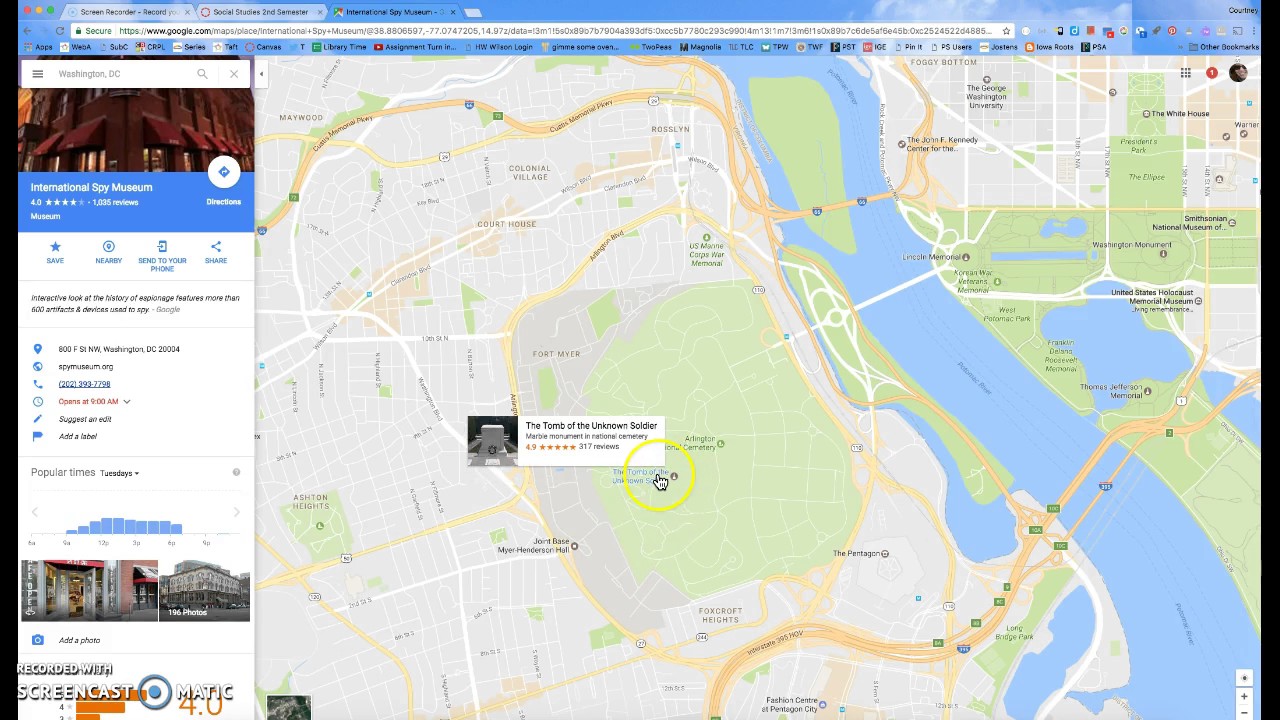 Google Maps Tool for Washington DC Trip - YouTube
