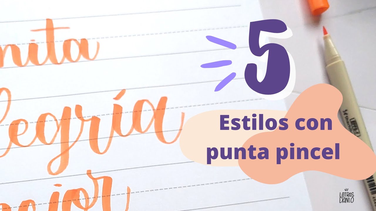 ️Aprende 5 estilos diferentes utilizando punta pincel ️ - YouTube