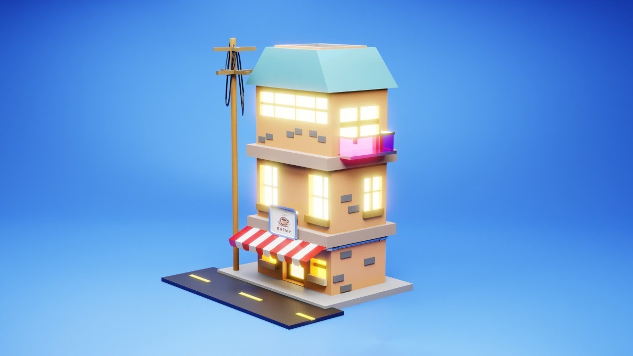 Stylized Building Tutorial in Blender 3D Working Process - YouTube
