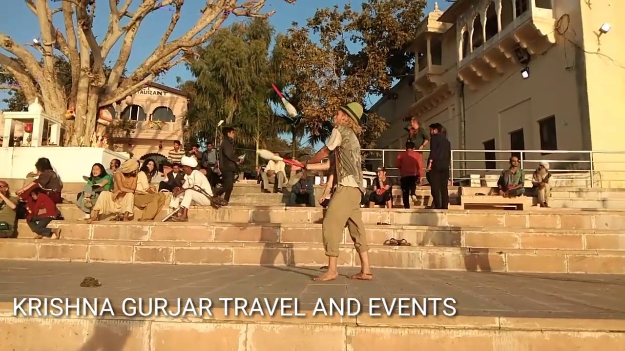 juggling clubs on Sun set point pushkar - YouTube