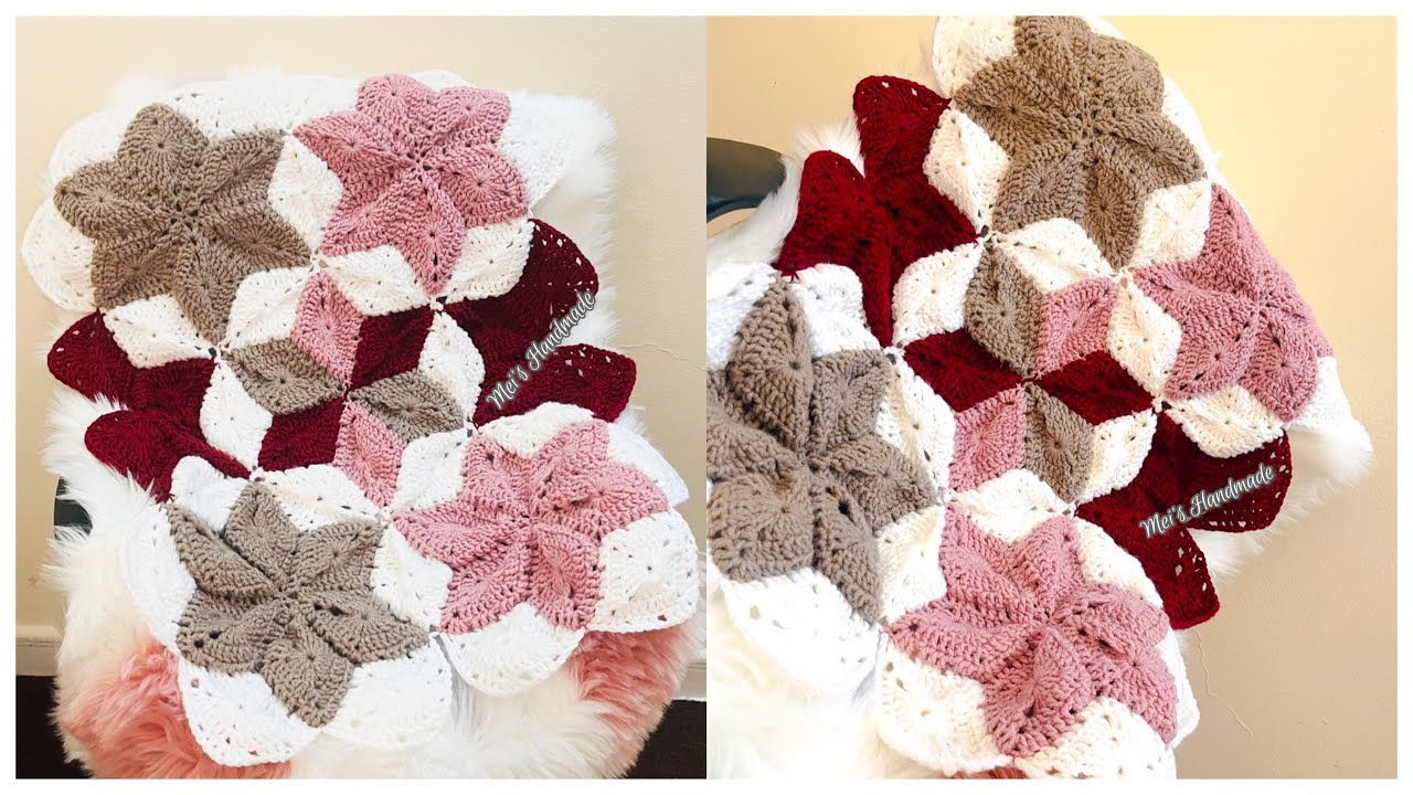 Crochet Prairie Star | Crochet Diamonds Blanket Part 2 - YouTube