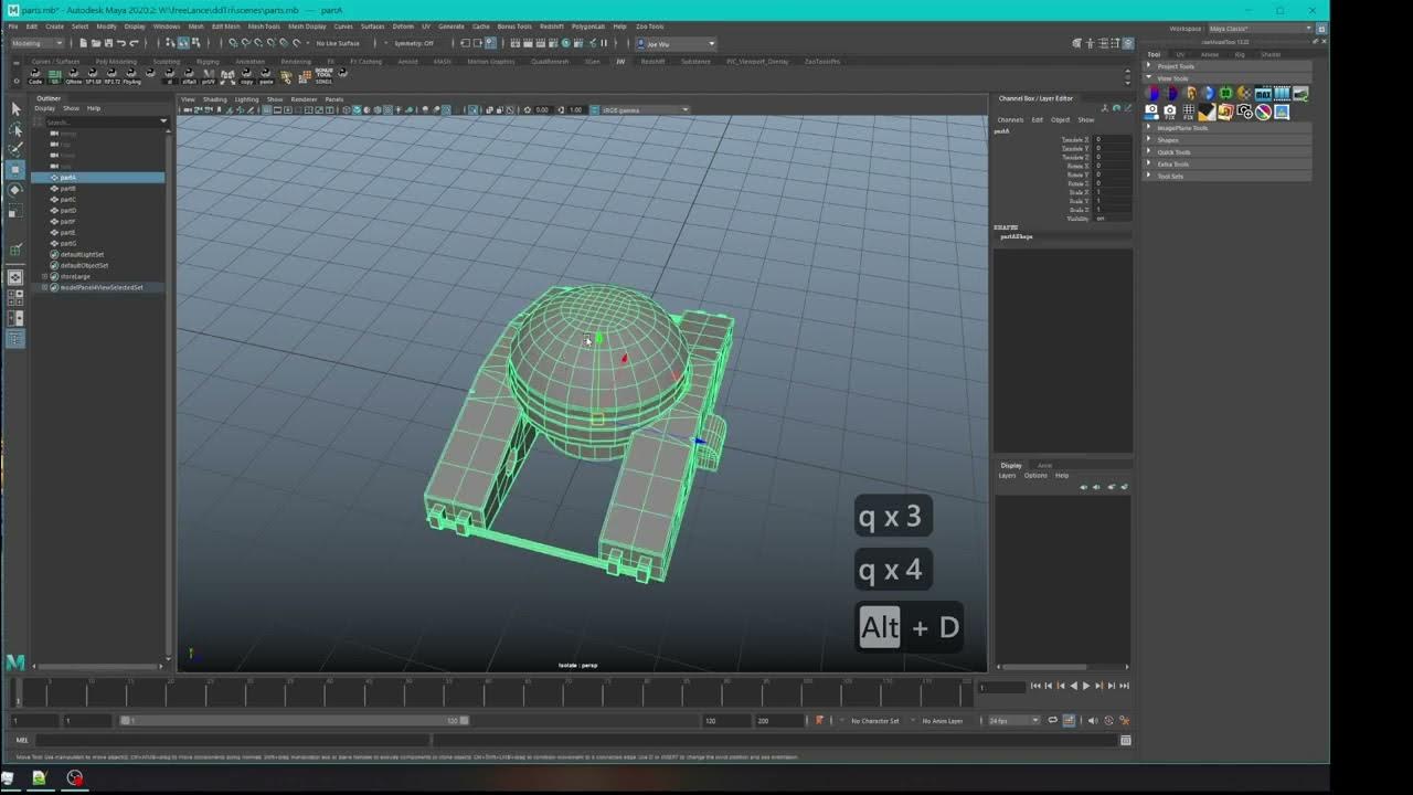 Maya Poly Tool R&D - toggle components selection mode - YouTube