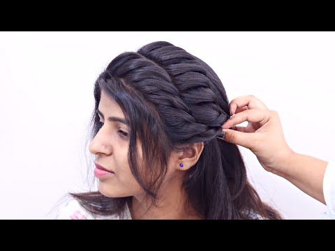 Beautiful open hairstyle for wedding & function | Easy hairstyle for ...