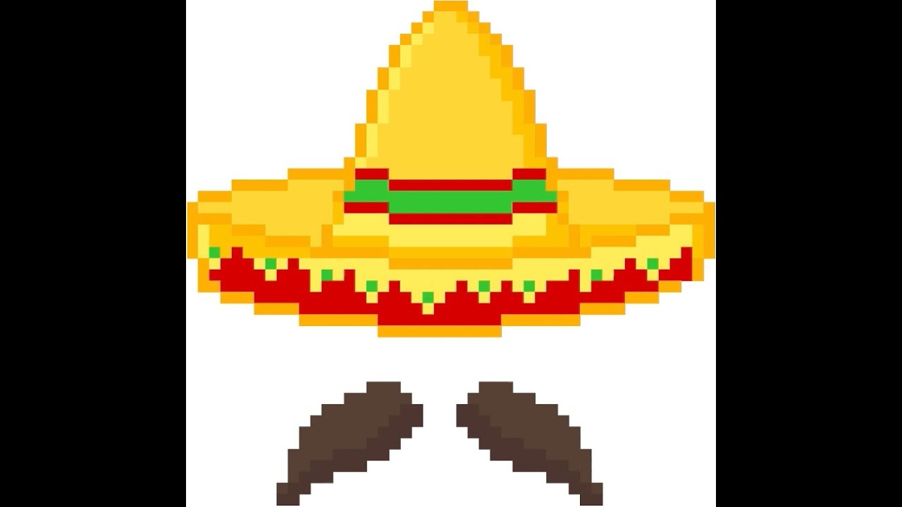 Mustachioed Sombrero Pixel Art - YouTube