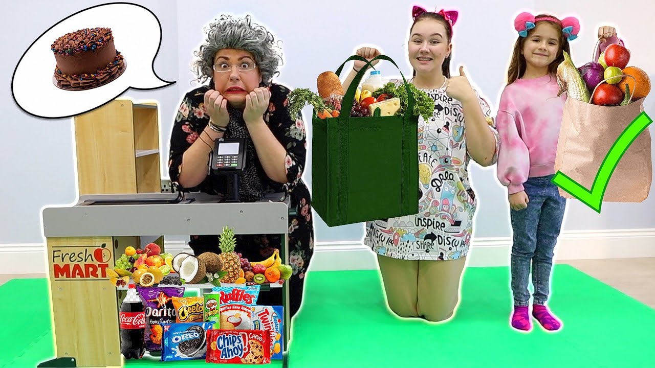 Ruby helps Bonnie make healthy choices at the supermarket - YouTube