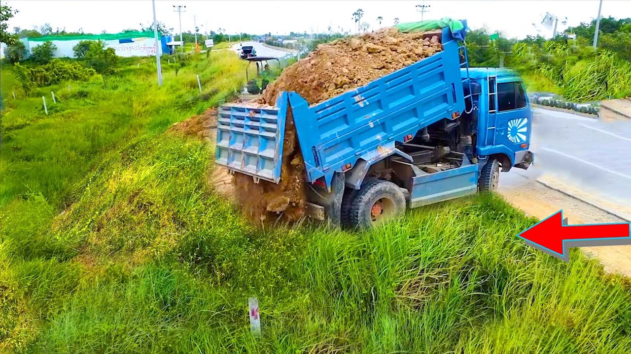 So Scary Work!! Transforming a Landfill Dumping & Dozer in Action ...