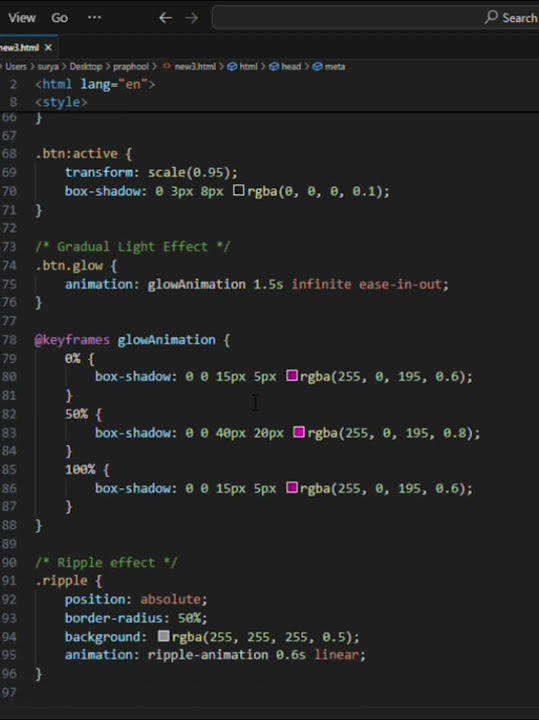Button Effects Ka Magic 🔥 Tech Programming Htmlcss Webdesign Techprogramming Shorts Youtube