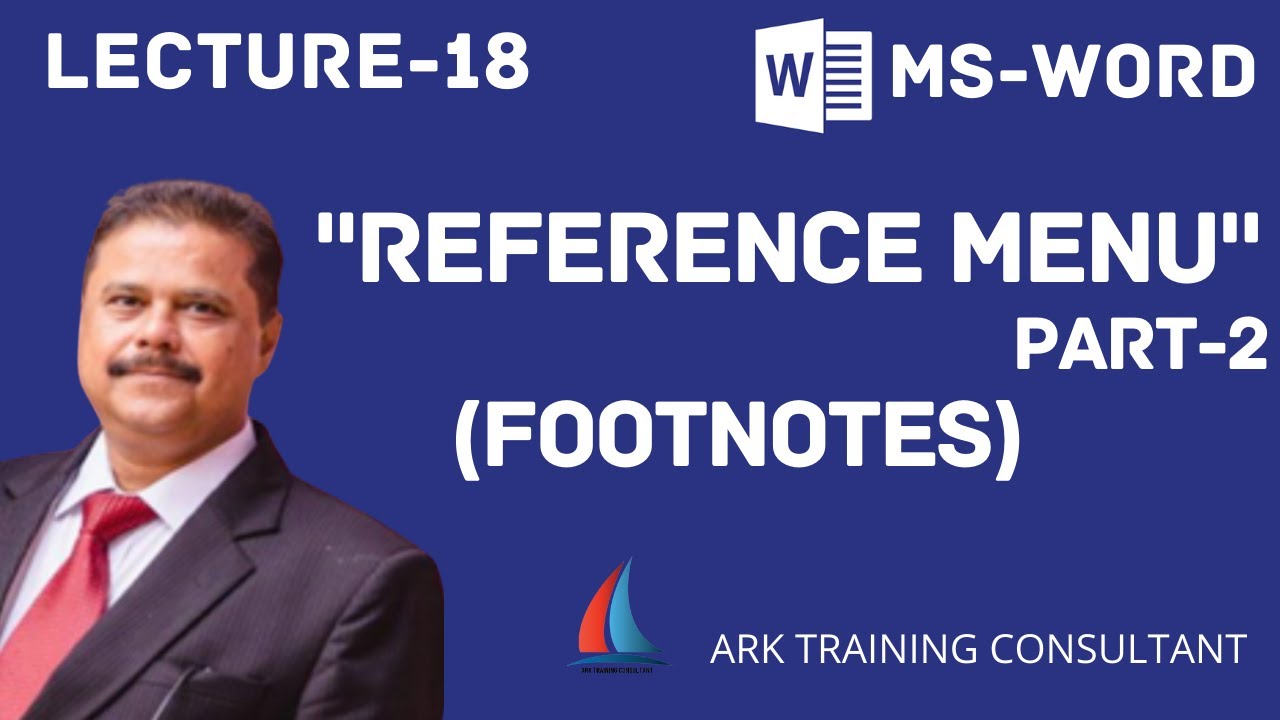 Ms-Word | Lecture-18 | "Reference Menu" Part-2 (Footnotes) - YouTube