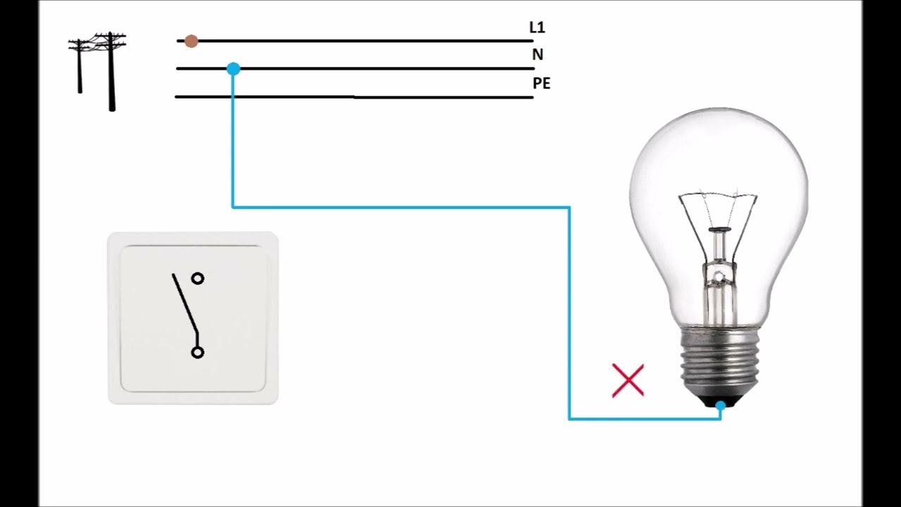 Jednoduché zapojenie svetla cez vypínač - YouTube
