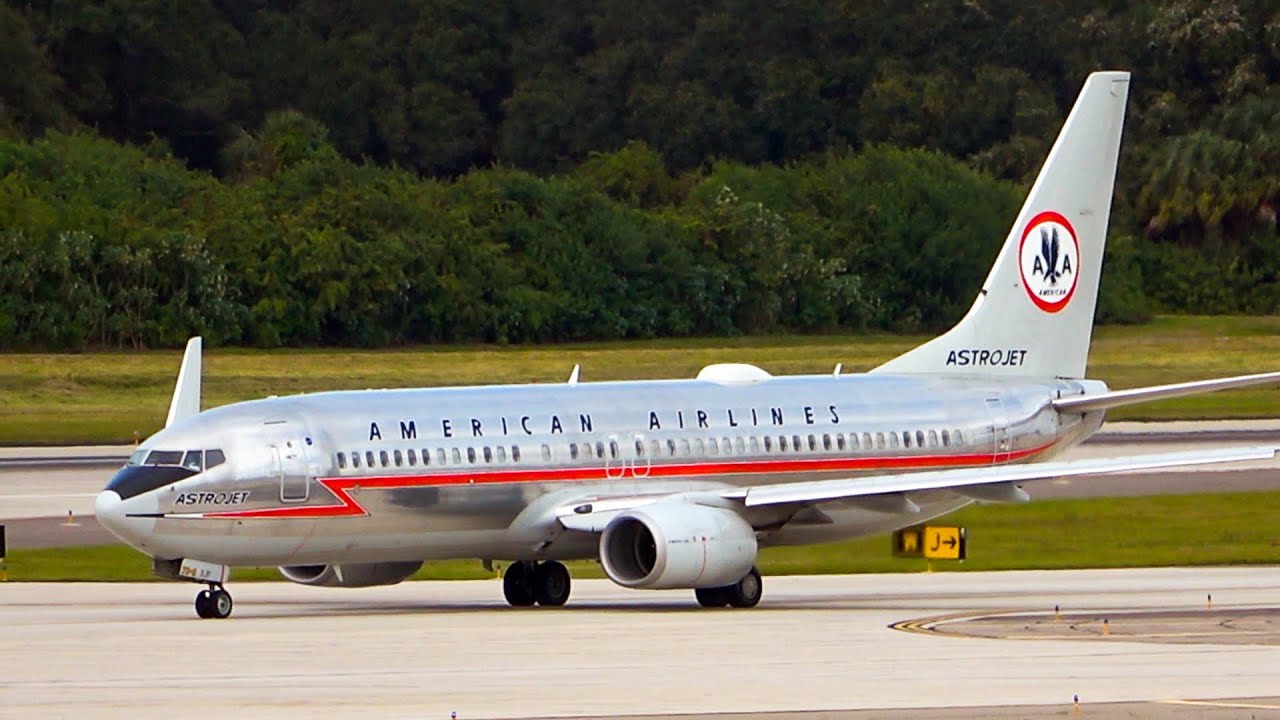 AA Astro Jet Jet Blue NYPD Spotting TPA - YouTube