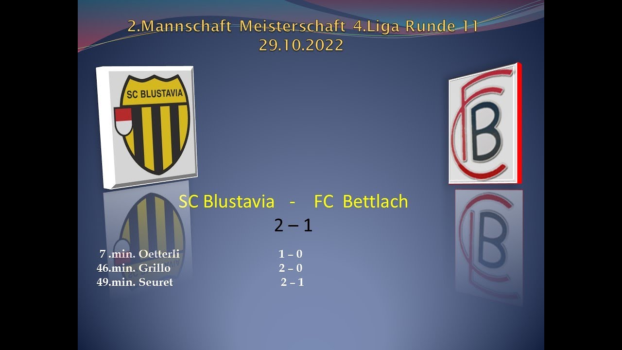 2.Mannschaft Meisterschaft 4.Liga SC Blustavia - FC Bettlach - YouTube