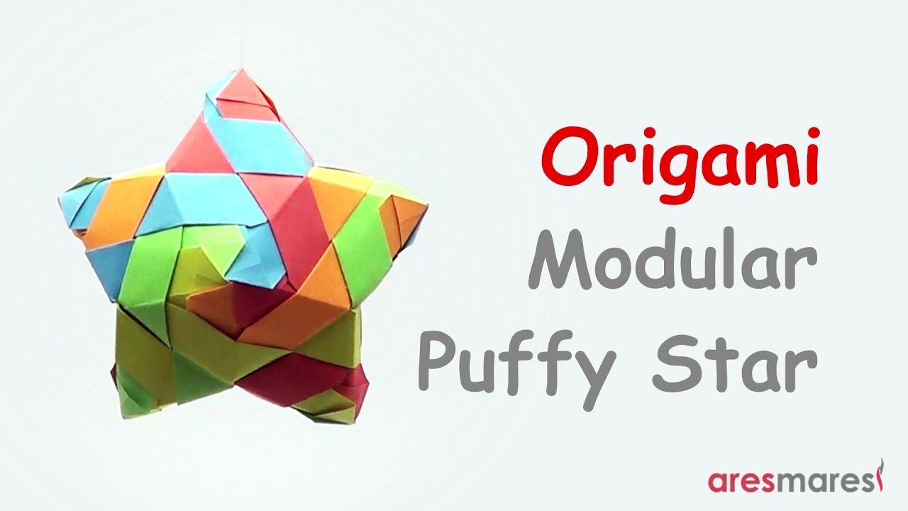 Origami Modular Puffy Star (easy - modular) - YouTube