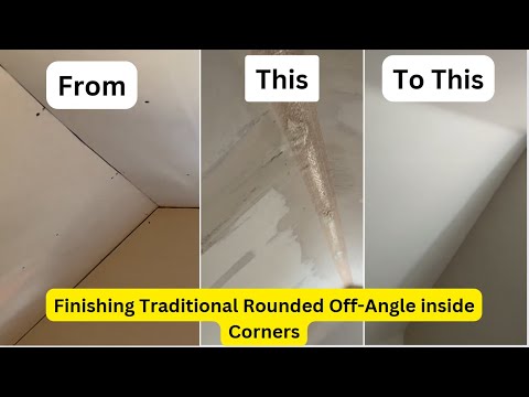 Rounding off angle inside corners on drywall - YouTube