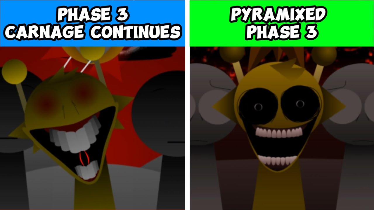 Incredibox Sprunki Phase 3: The Carnage Continues vs Pyramixed Phase 3 ...