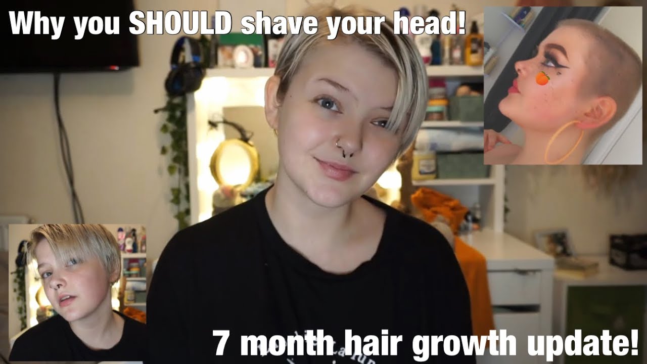 GROWING OUT A BUZZ CUT! | 7 month hair growth update - YouTube