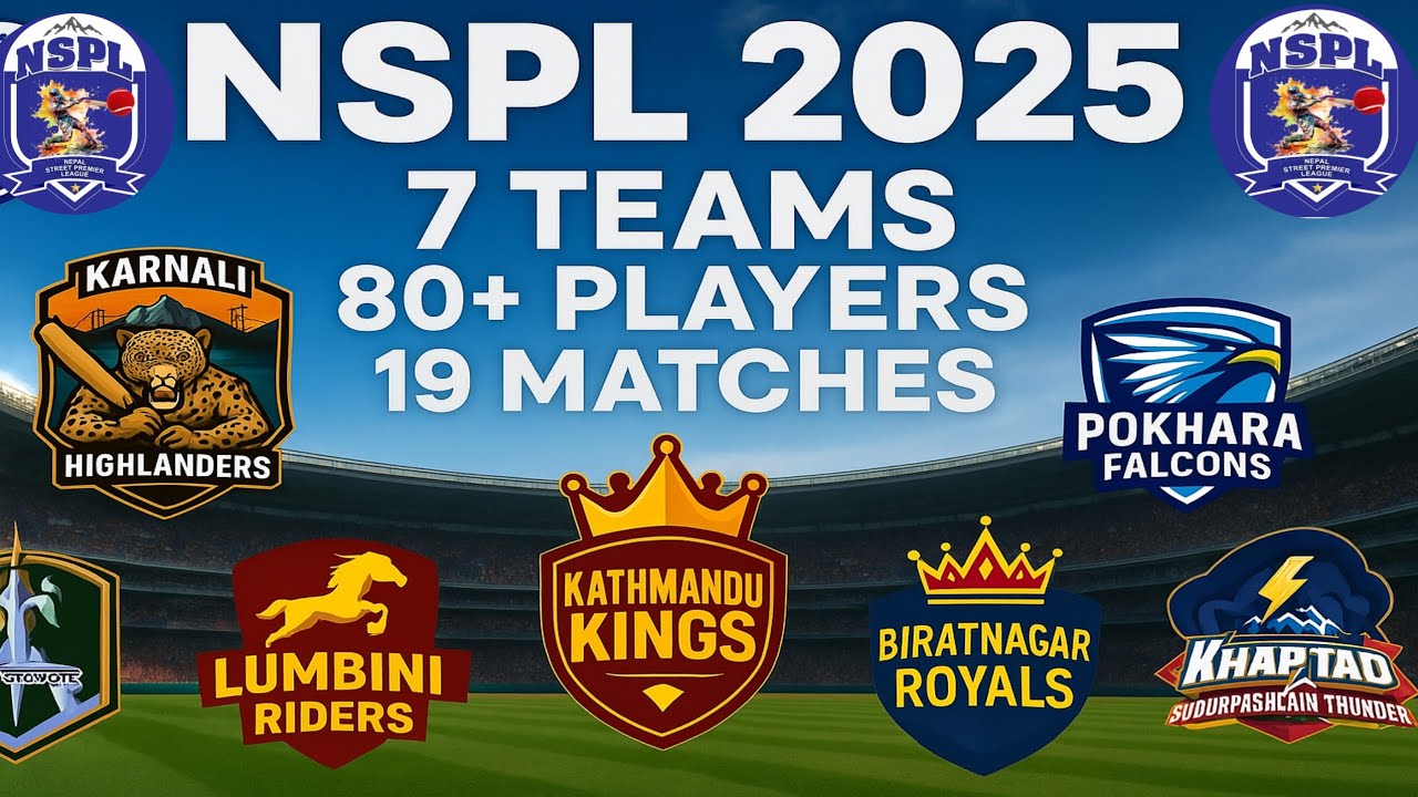 🔥 NSPL 2025 | 7 Teams, 80+ Players Full Name Intro | Nepali Street ...