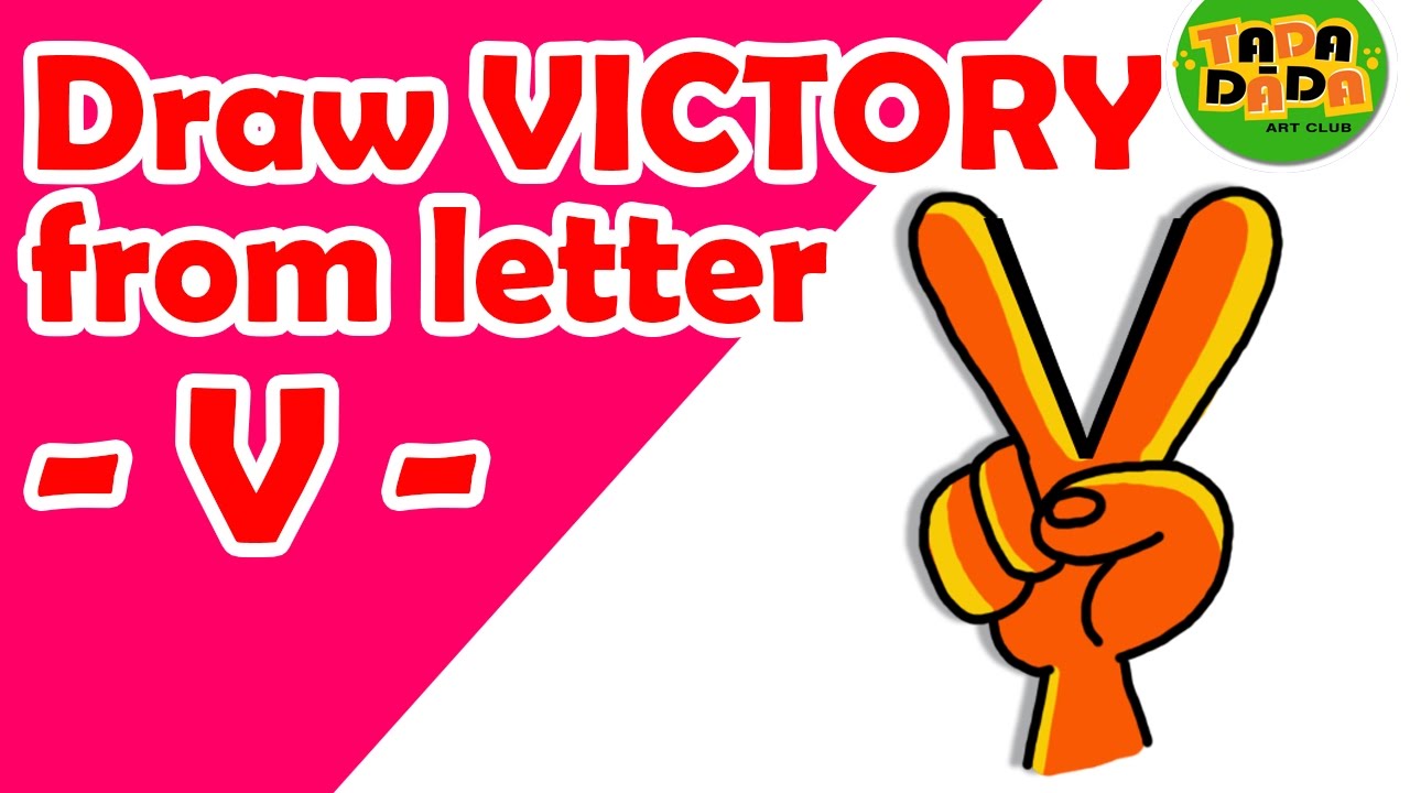 Learn to draw VICTORY from letter V | STEP BY STEP | Kids Drawing ...