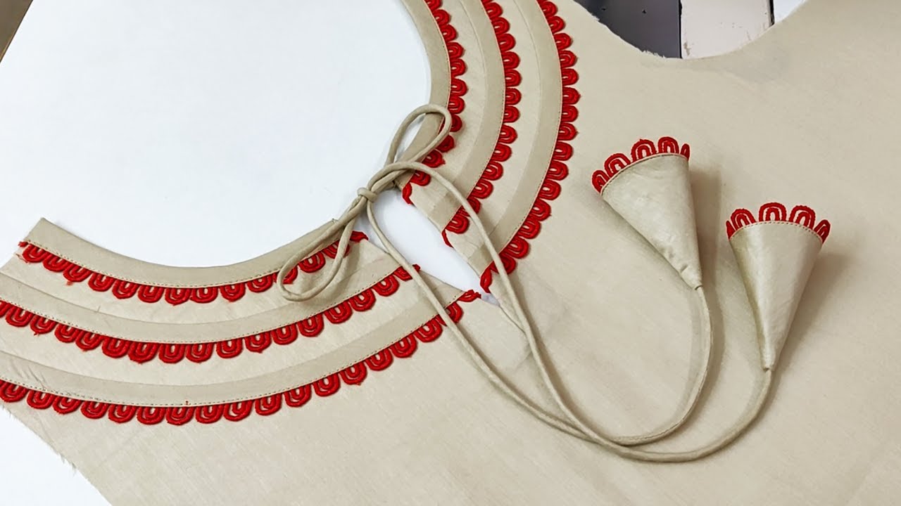 Latest and Trendy Neck Design Cutting and Stitching with Lace, Dori ...