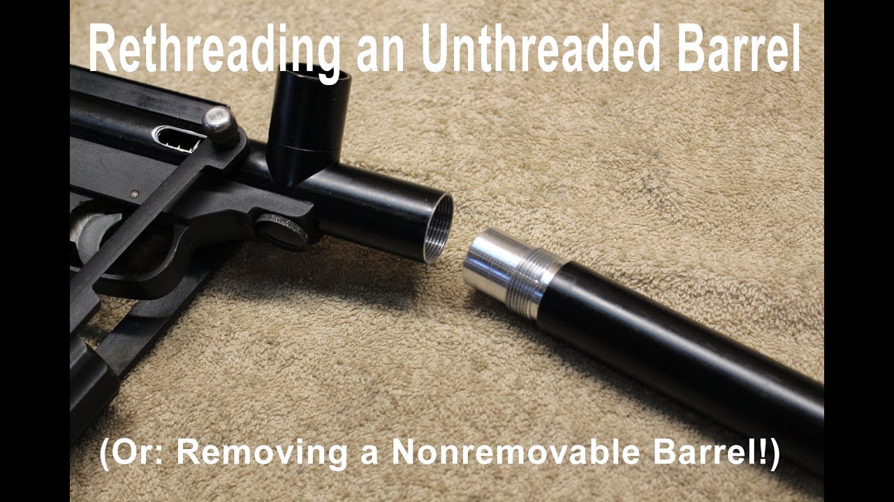 Adding Autococker threads to a fixed-barrel pump paintball gun - YouTube