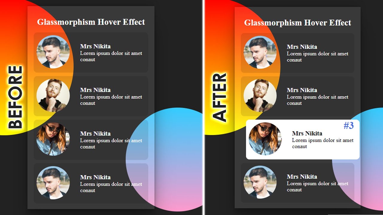 Create glassmorphism hover effect with html and css - YouTube